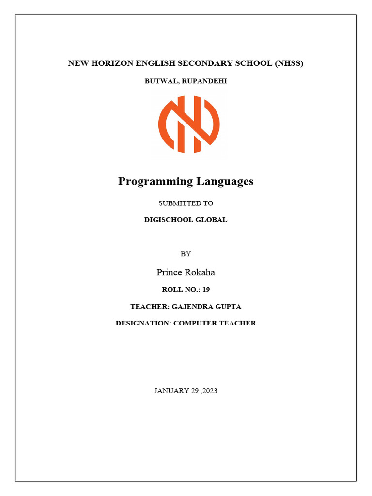 Sample Final Report Gajendra Sir | PDF | Programming Language | Computer Program