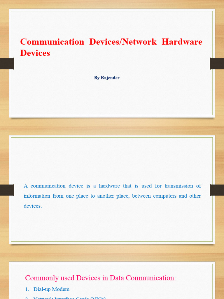 Communication Devices & Network Hardware | PDF | Computer Network ...