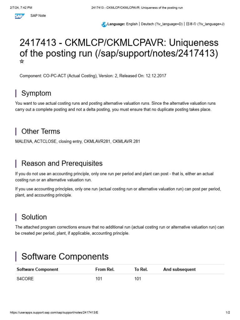 CKMLCP - CKMLCPAVR - Uniqueness of The Posting Run | PDF | Software ...