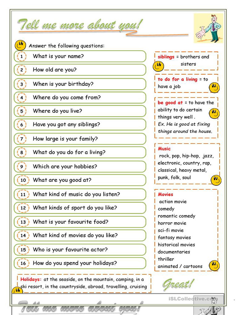 All About You Introduce Yourself Icebreakers Oneonone Activities 117524 ...