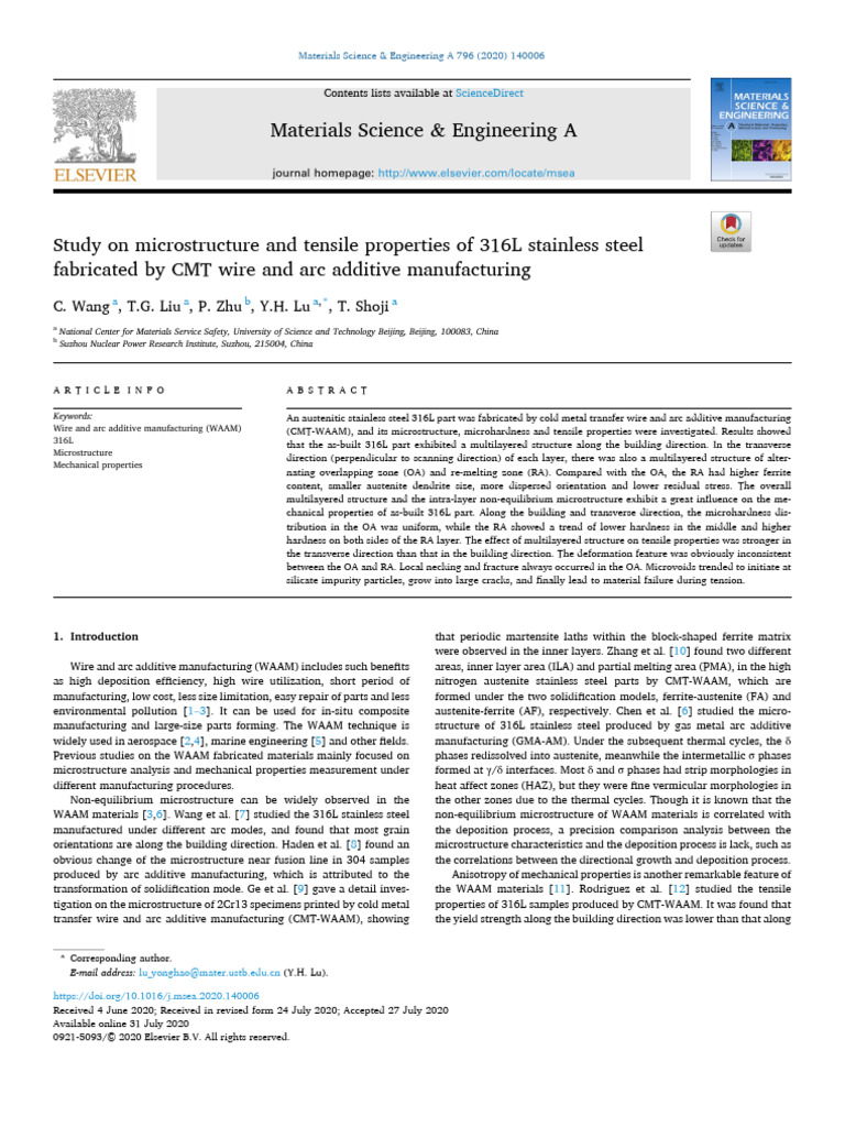 Microstructure of 316L Stainless Steel | PDF | Fracture | Crystallite