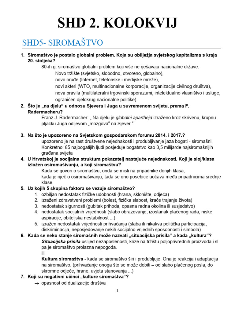 SHD 2. Kolokvij | PDF