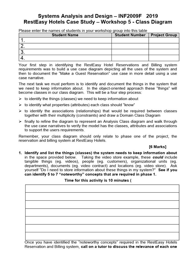 INF2009F - Workshop 5 | PDF | Use Case | Class (Computer Programming)