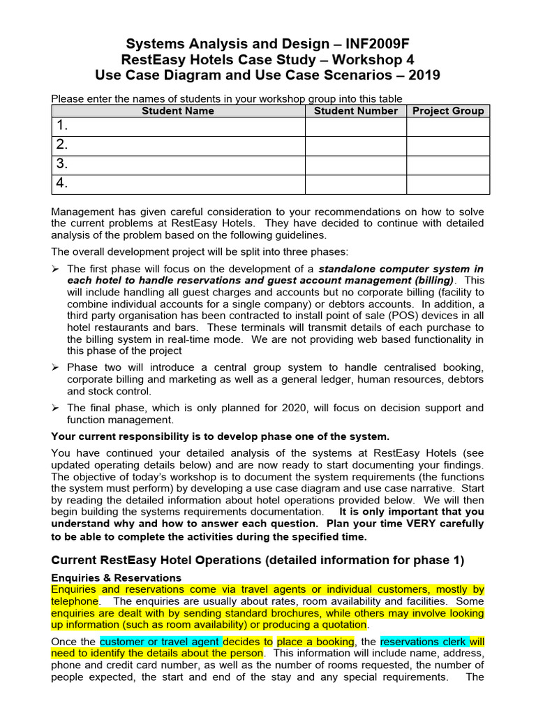 INF2009F Workshop4 2019 | PDF | Use Case | Banks
