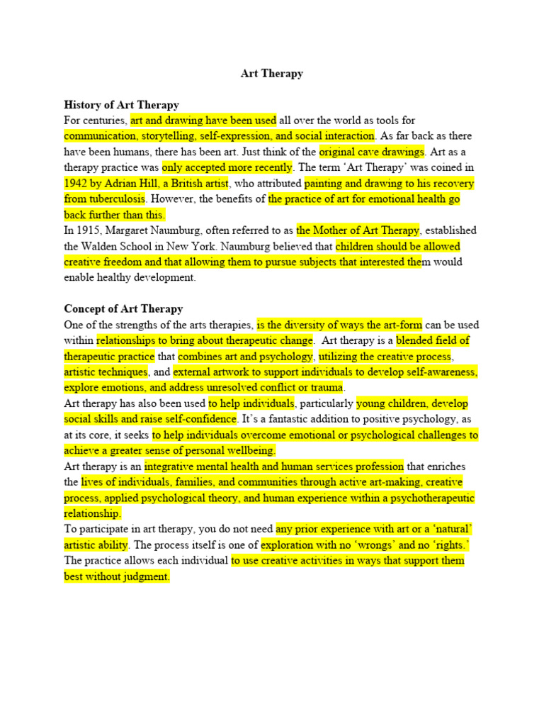 Art Therapy | PDF | Art Therapy | Psychotherapy