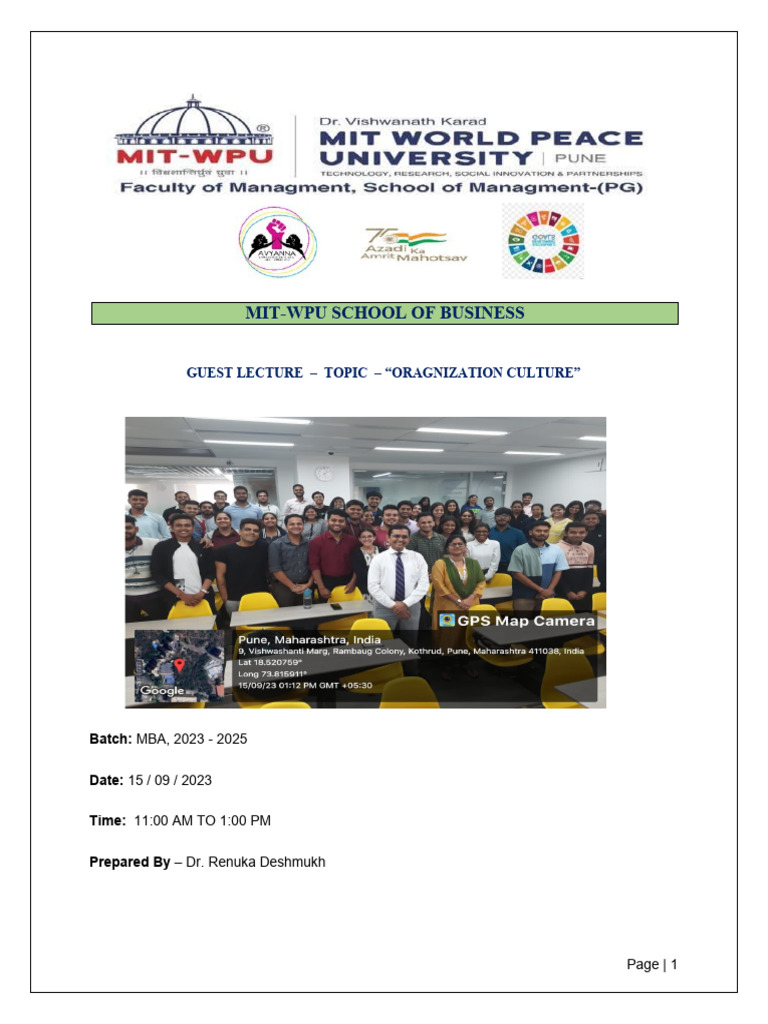 Guest Lecture Report - 15 - 09 - 2023 | PDF | Economies | Business