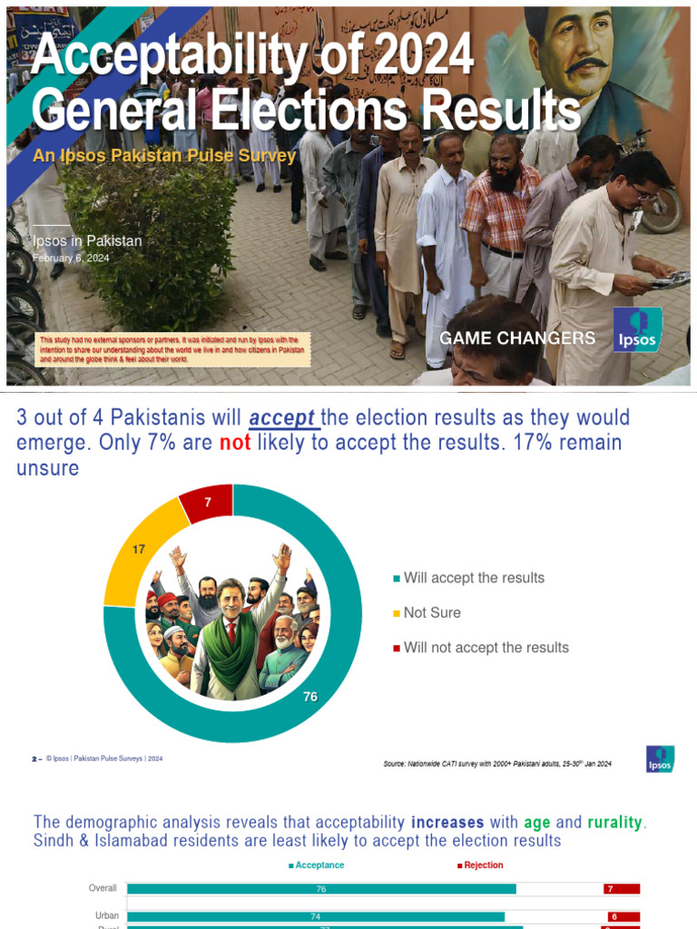 Ipsos Poll On Pakistanis Acceptability of 2024 Election Results-6Feb24 | PDF | Pakistan ...