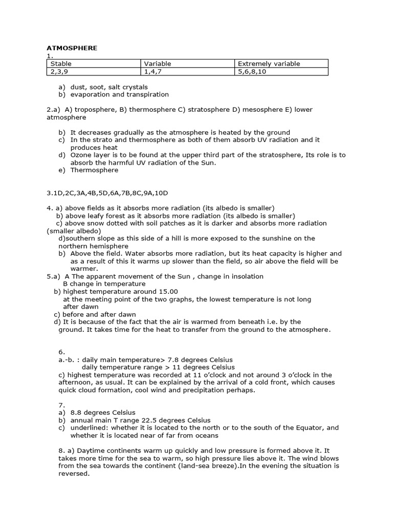 Atmosphere - Key | PDF | Atmosphere Of Earth | Water Vapor
