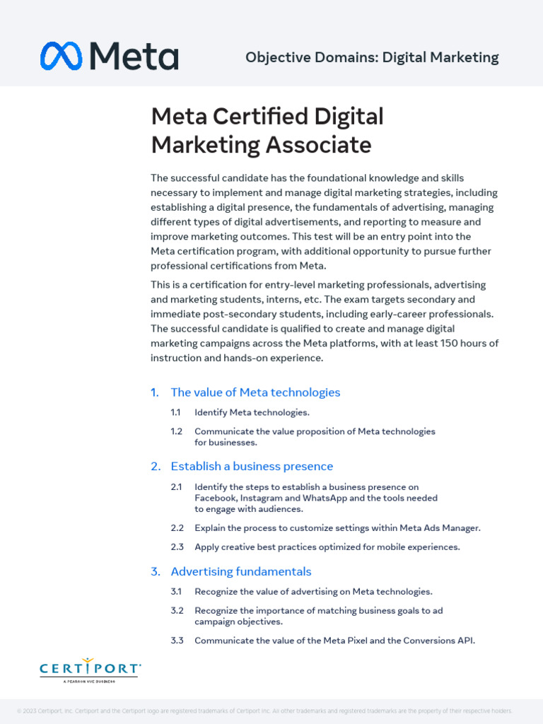 Meta Objective Domains 1023 | PDF | Digital Marketing | Marketing