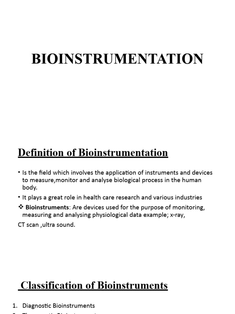 Overview of Bioinstrumentation | PDF | Medical Imaging | Clinical Medicine