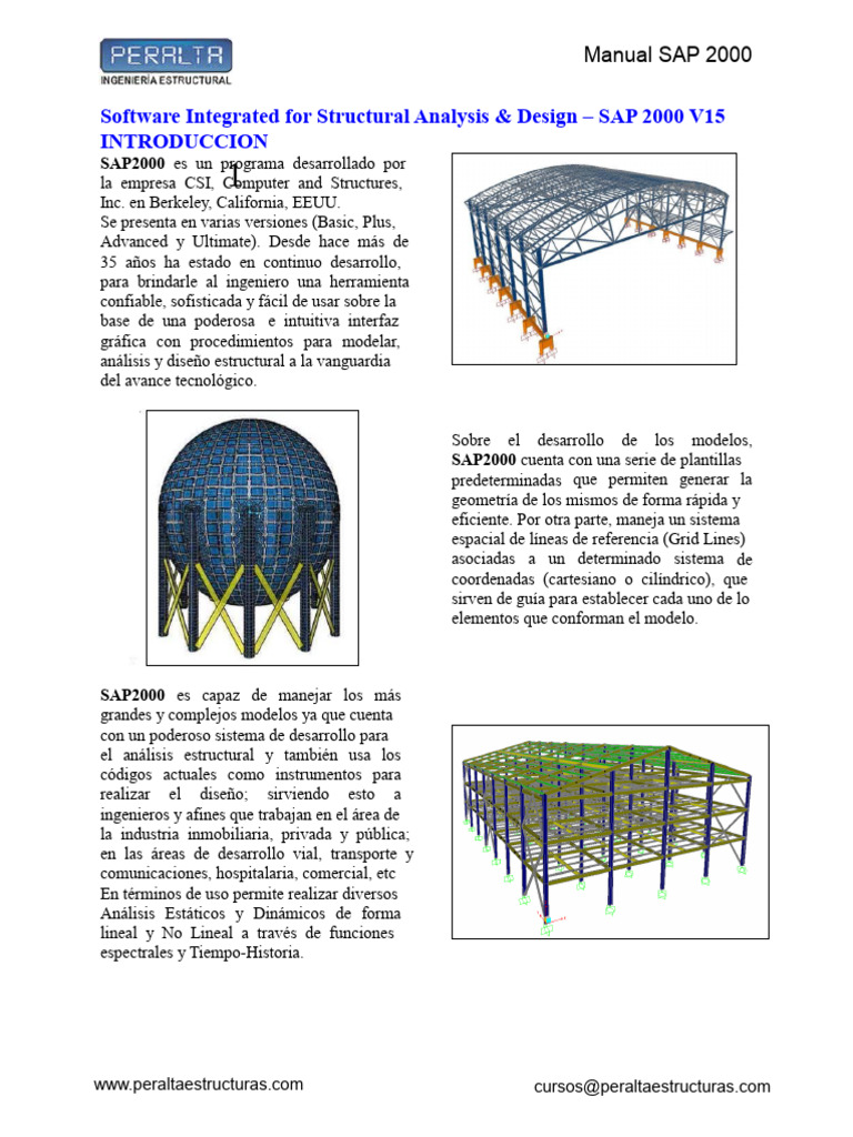 Manual de Sap 2000 - Peralta | PDF | Rotación | Acero