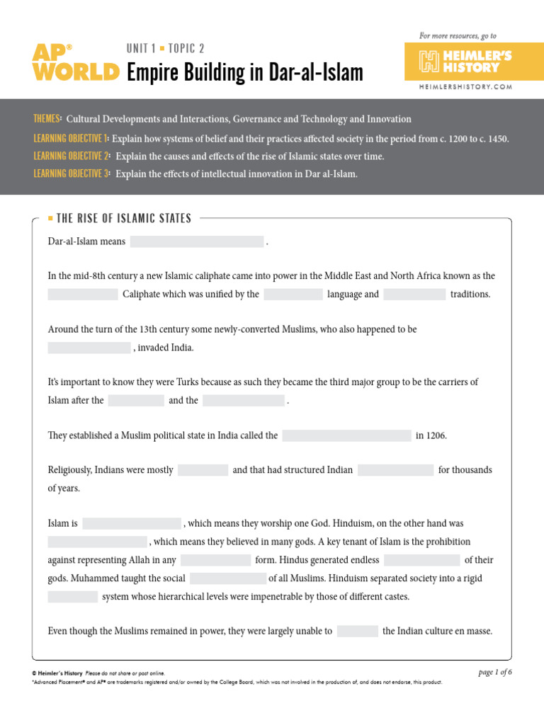 AP World Unit 1 Topic 2 Noteguides | PDF | Monotheistic Religions ...
