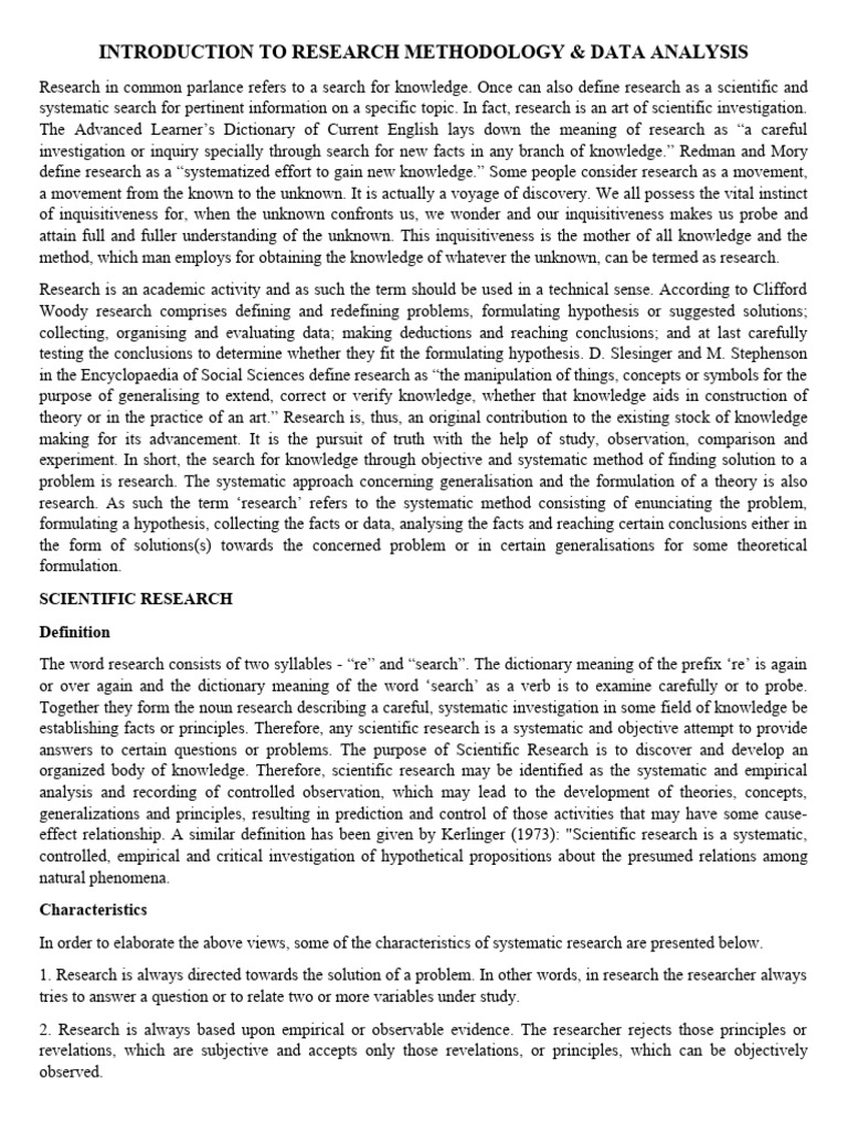 Research Methodologies and Data Analysis | PDF | Methodology | Theory