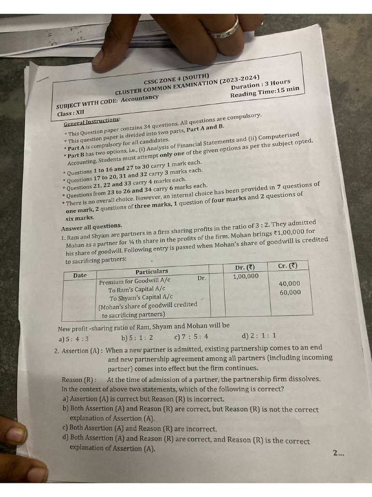 ACC Question Paper - Compressed | PDF