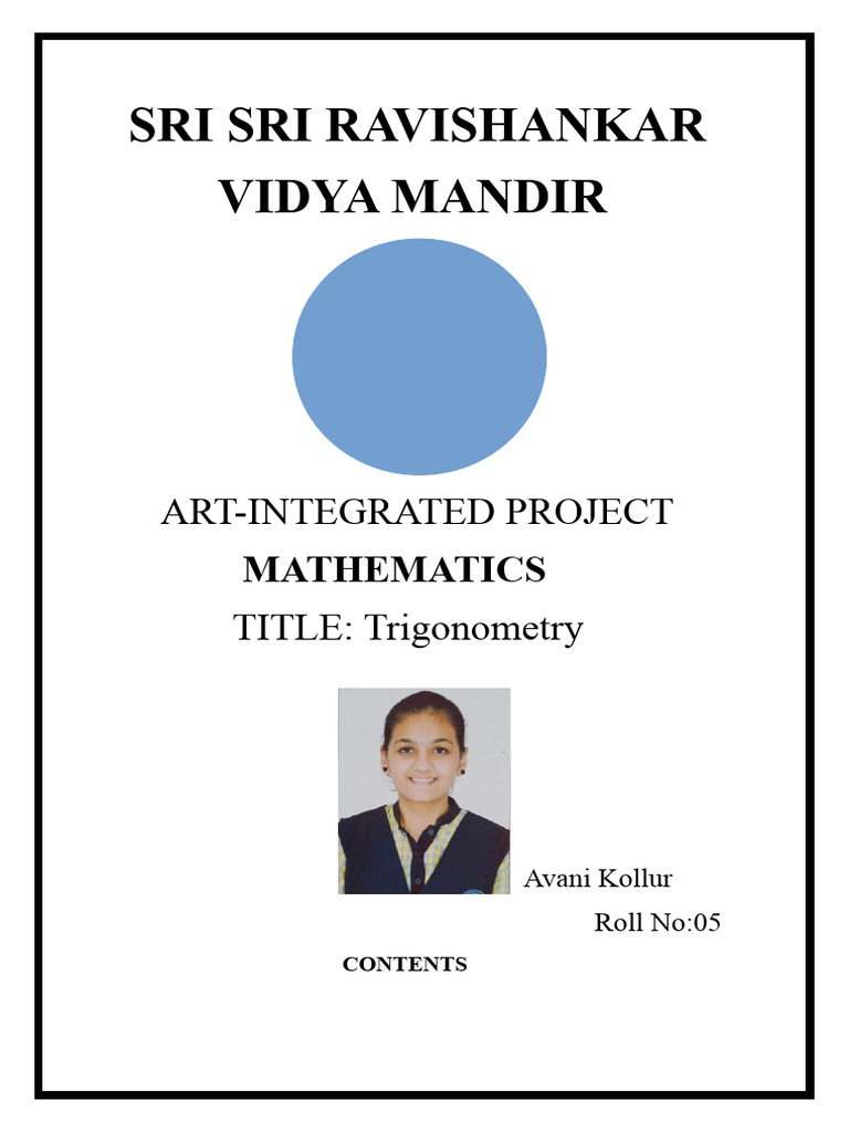 Math Art Integrated Project Avani 12 B | PDF | Trigonometric Functions ...