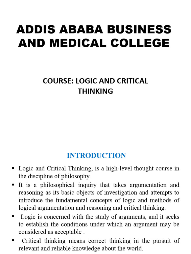 Logic & C Thinking CHP 1&2 | PDF | Argument | Deductive Reasoning