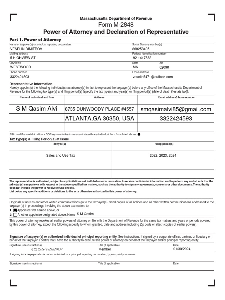 Form 2848 | PDF | Power Of Attorney | Certified Public Accountant