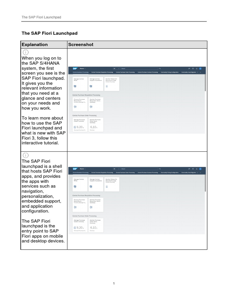 FIORI Work With The SAP Fiori Launchpad | PDF | Icon (Computing ...