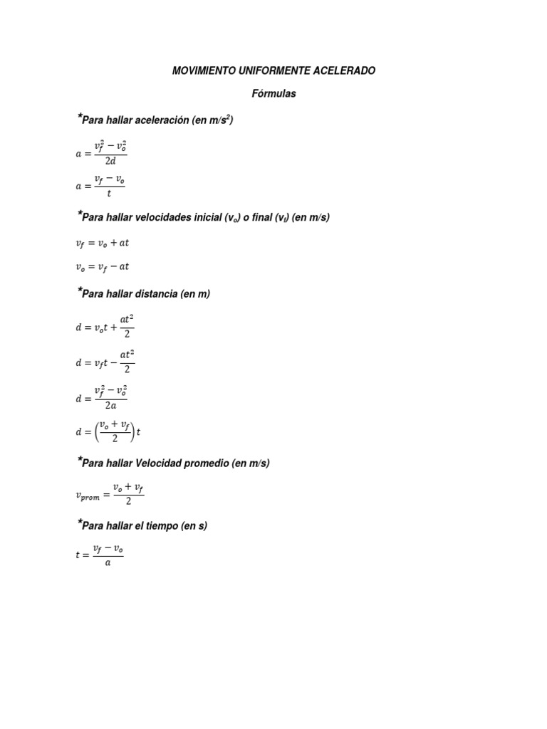 MUA (Fórmulas) | PDF