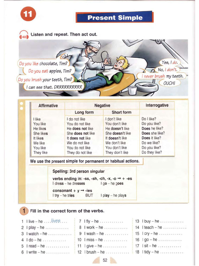 Present Simple Round Up1 | PDF