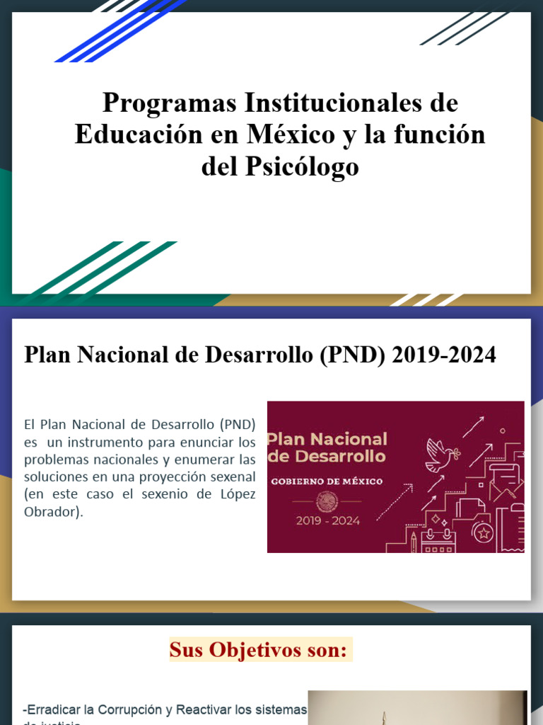 Programas Institucionales de Educación en México y La Función Del ...