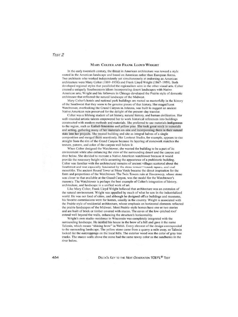 Mary Colter and Frank Lloyd Wright | PDF