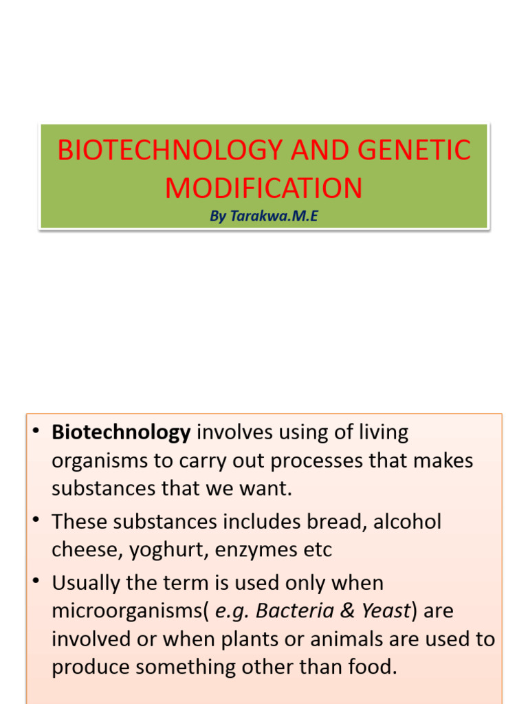 Biotechnology and Genetic Modification | PDF | Yeast | Genetic Engineering