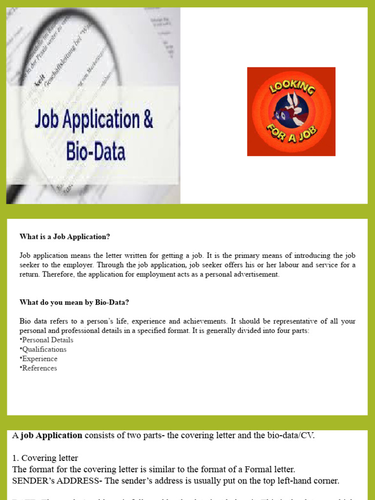 Class XI-Writing-Job Application | PDF