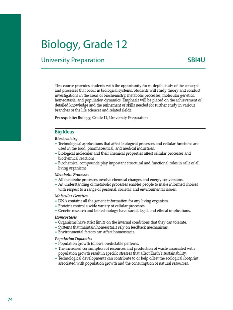 Sbi4u Ontario Curriculum | PDF | Cellular Respiration | Translation ...