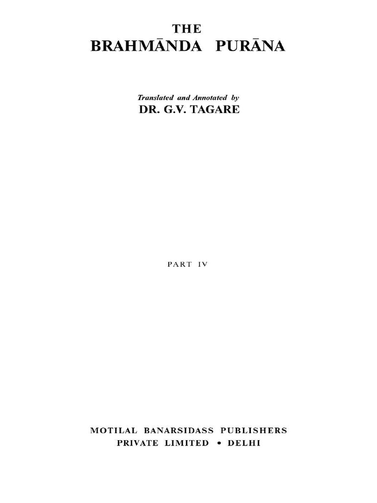 Brahmanda Purana English Part 4 | PDF