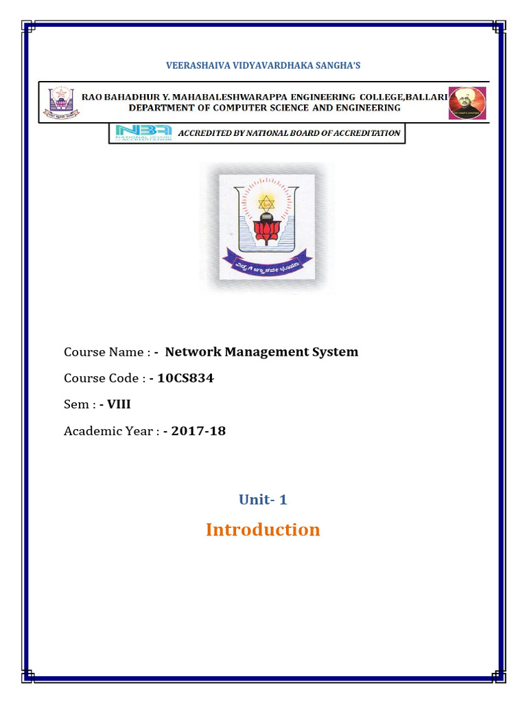 UNIT-1_-NMS | PDF | Computer Network | Osi Model