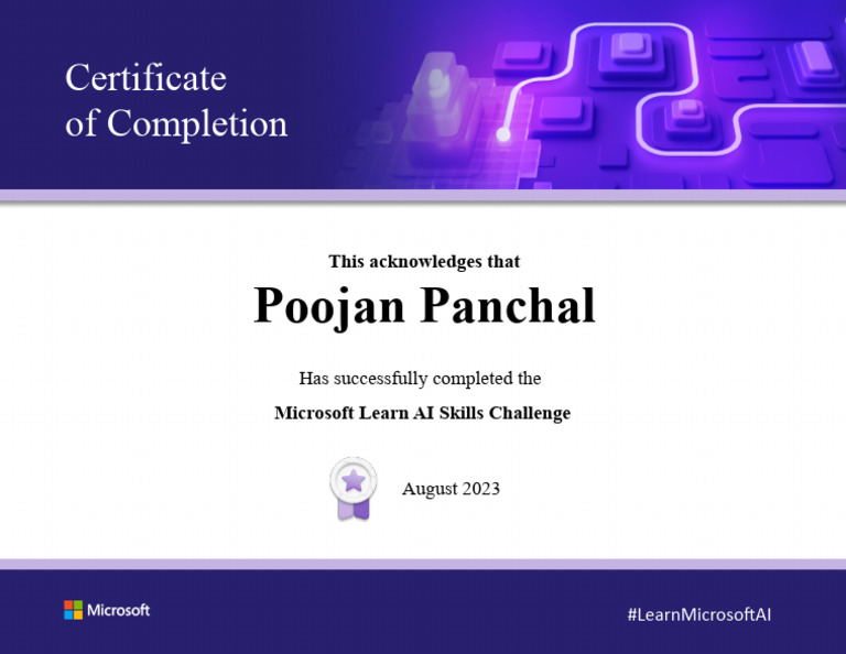 Microsoft Learn AI Skills Challenge - Certificate of Completion - En-US ...