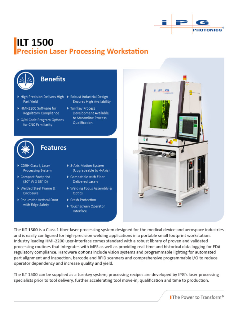 ILT 1500 Datasheet | Download Free PDF | Laser | Welding