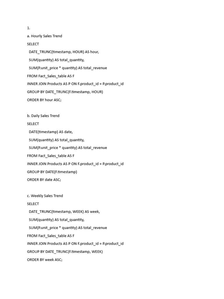 Key Metrics Queries Pdf