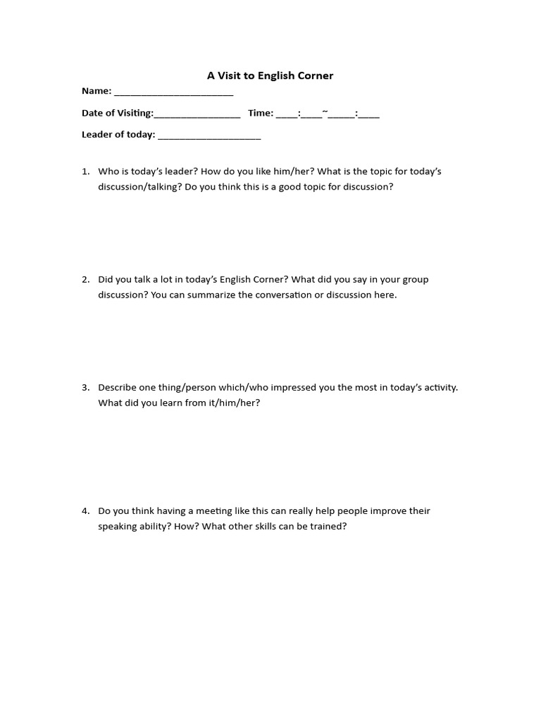 Ws Self Paced Learning English Corner Pdf 
