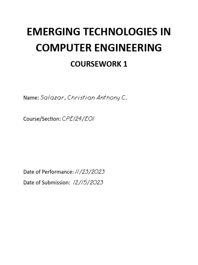 Salazar CPE124 Courswork 1 | PDF | Machine Learning | Data