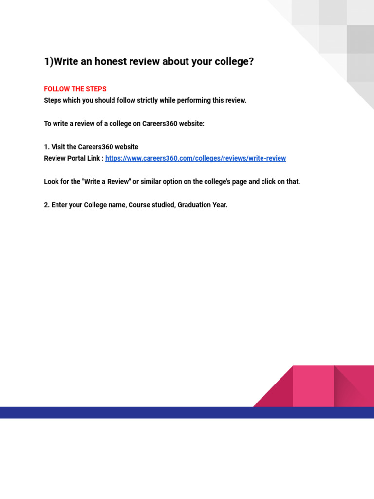 COLLEGE REVIEW Format | PDF
