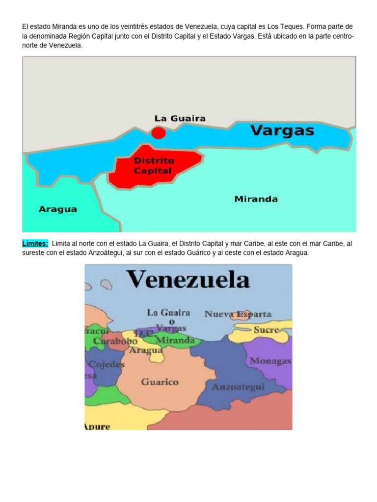 El Estado Miranda Es Uno de Los Veintitrés | PDF | Comida y bebida | Cocina