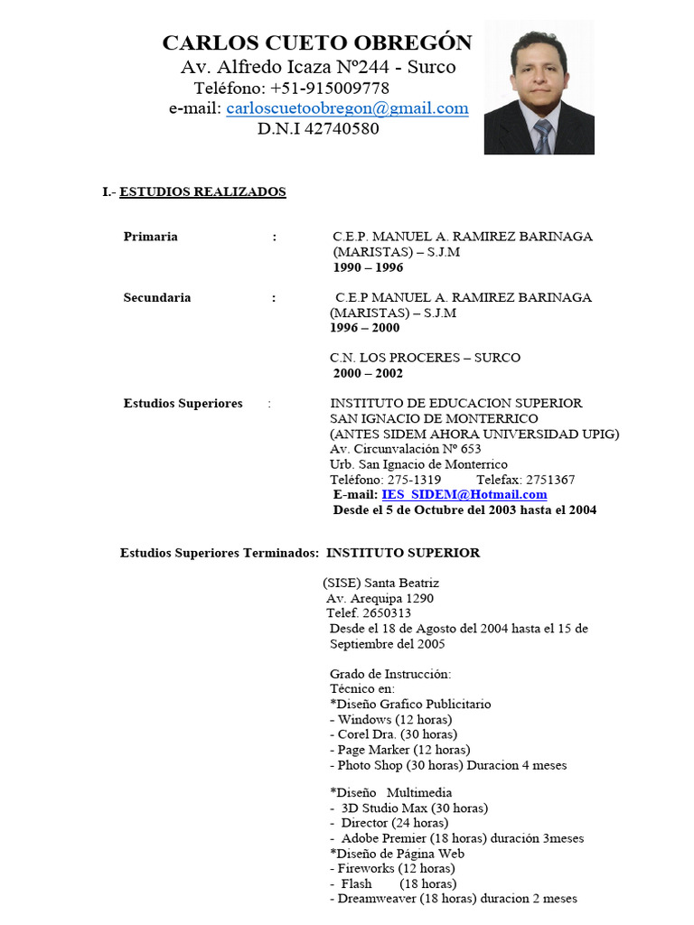 Carlos Cueto Cv 2024 | PDF