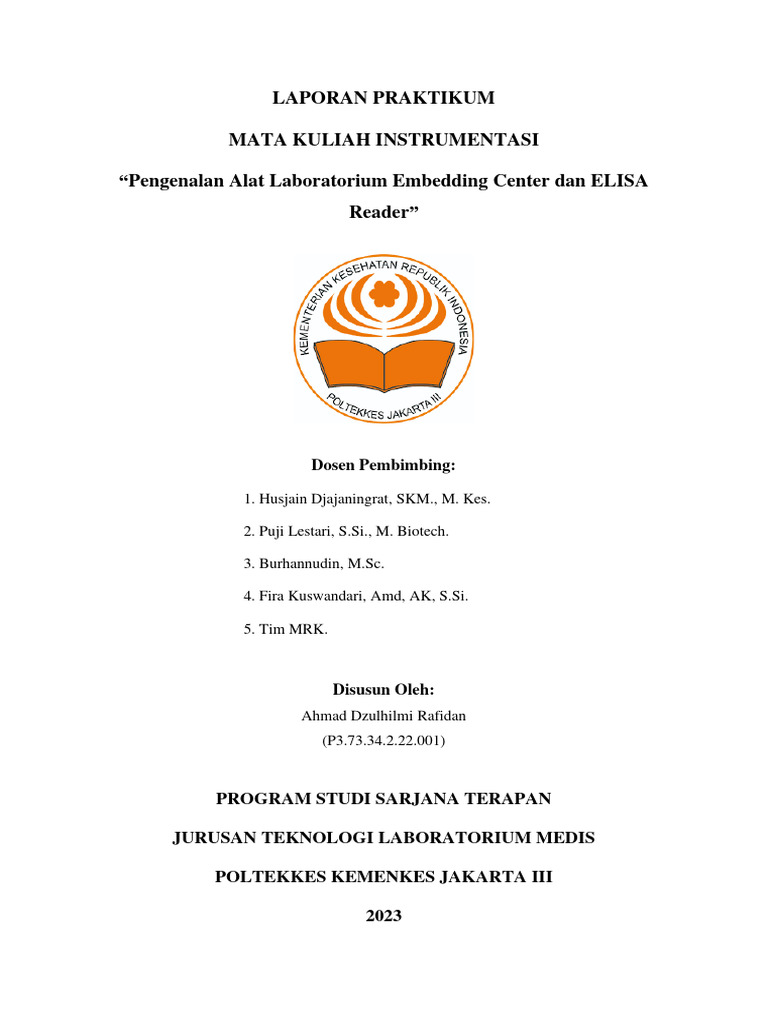 Laporan Praktikum Alat Laboratorium Embedding Center Dan ELISA | PDF