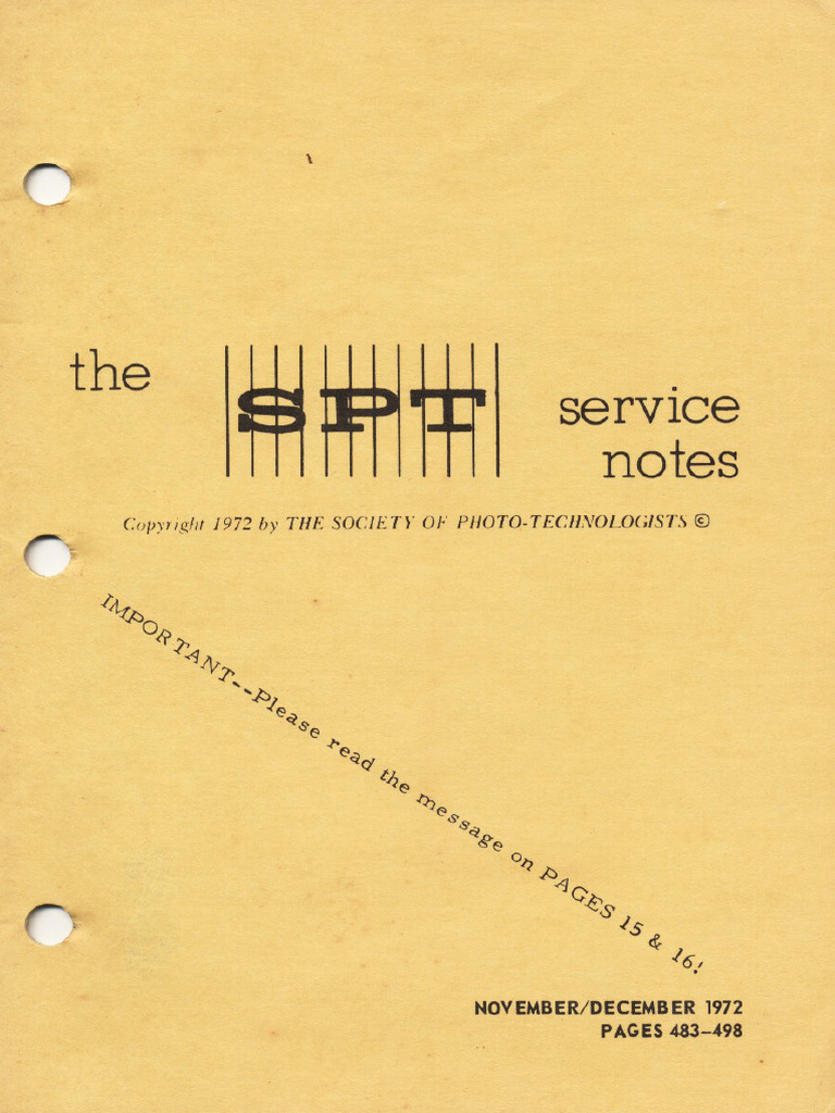 SPT ServiceNotes NovemberDecember1972 | PDF