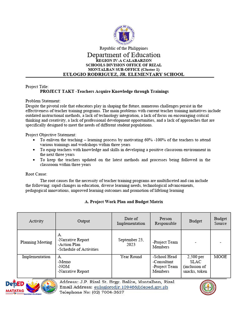 Work plan | PDF | Teachers | Learning
