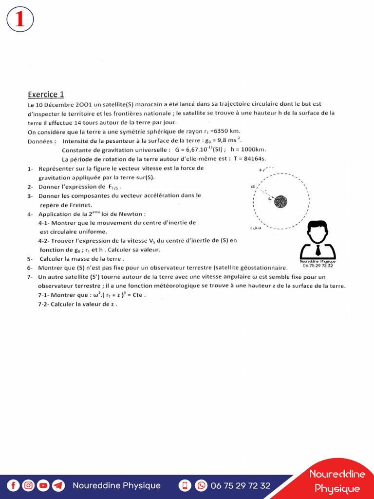 MVT D - Une Satellite (Exercice + Correction) | PDF
