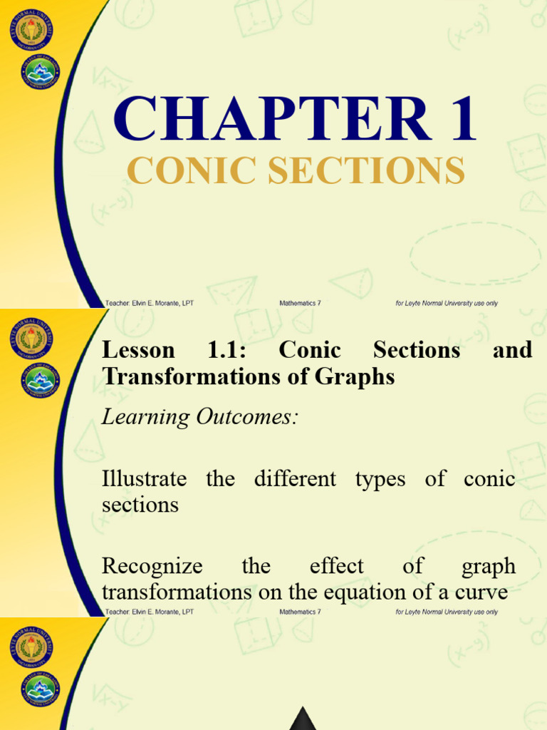 Lesson 1.1 Conic Sections and Transformations of Graphs | PDF | Mathematical Concepts ...