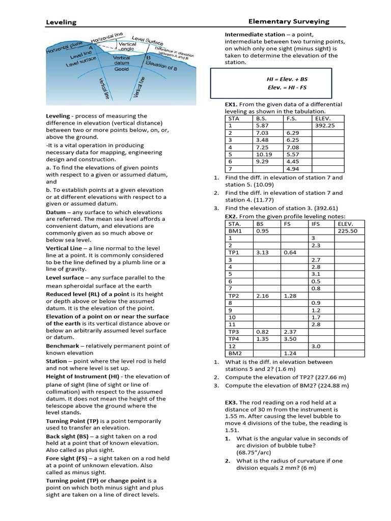 5.1-Leveling-Terminology-and-Profile-Leveling | PDF | Elevation | Sea Level