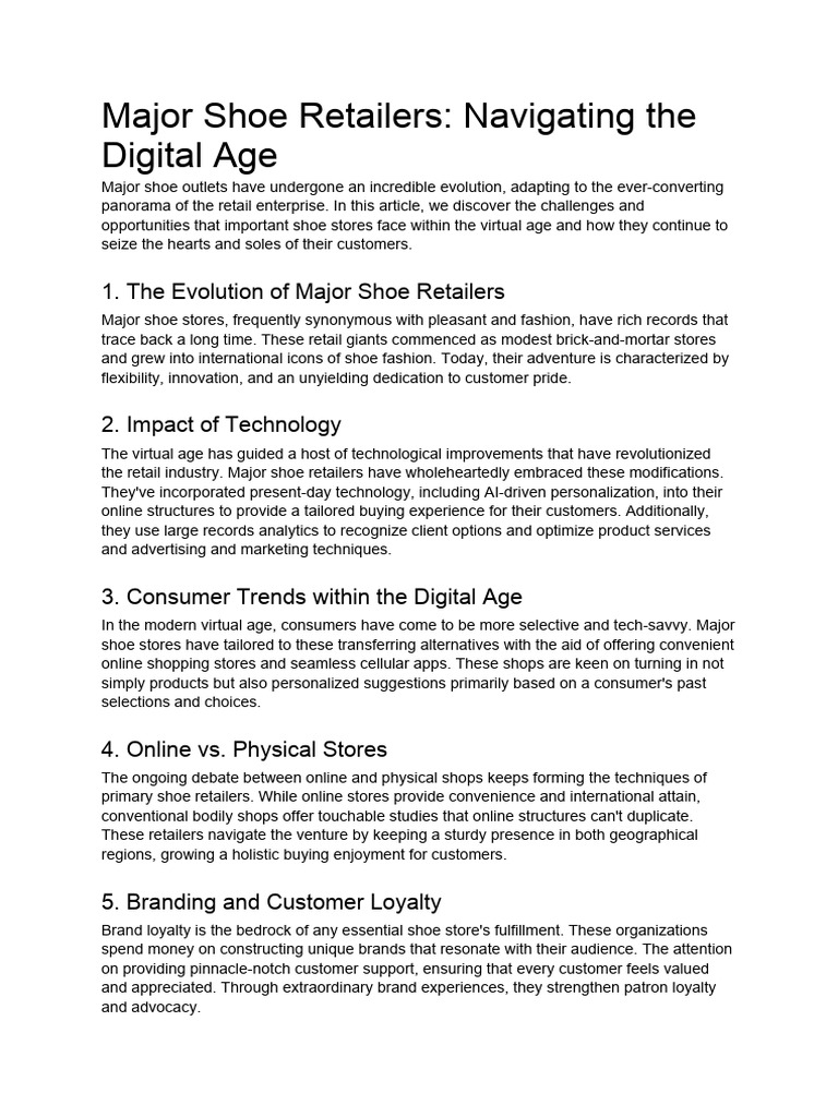 Major Shoe Retailers in the Digital Era | PDF | Retail | Brand