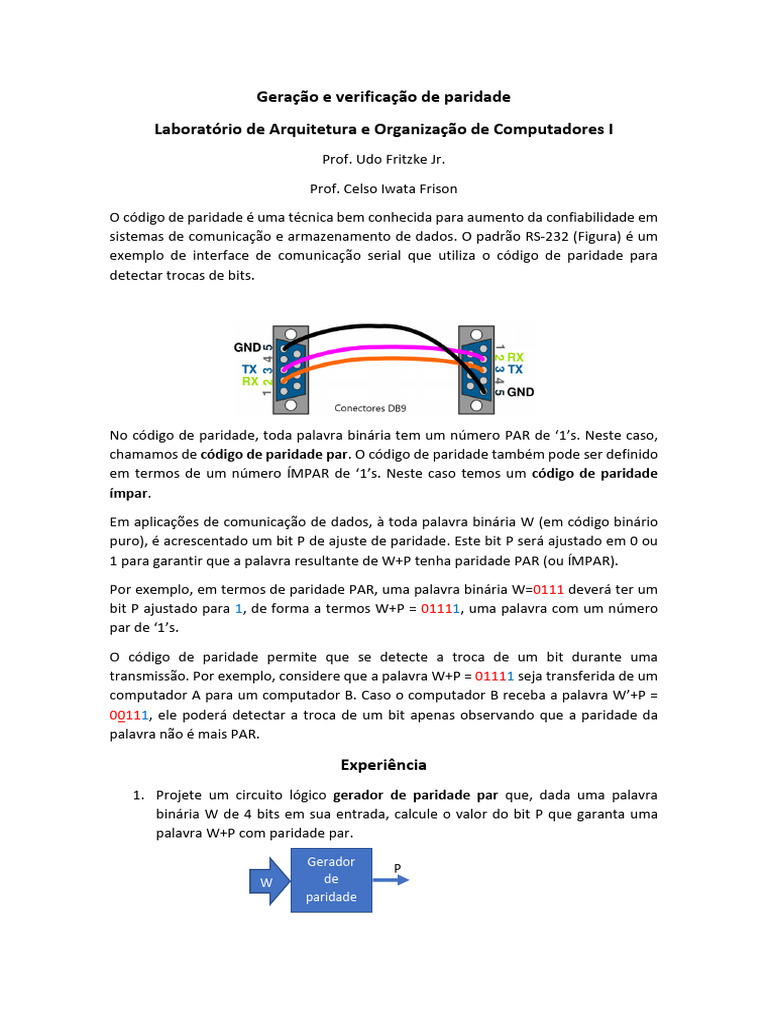 Circuitos de Paridade em Comunicação | PDF | Mordeu | Matemática aplicada