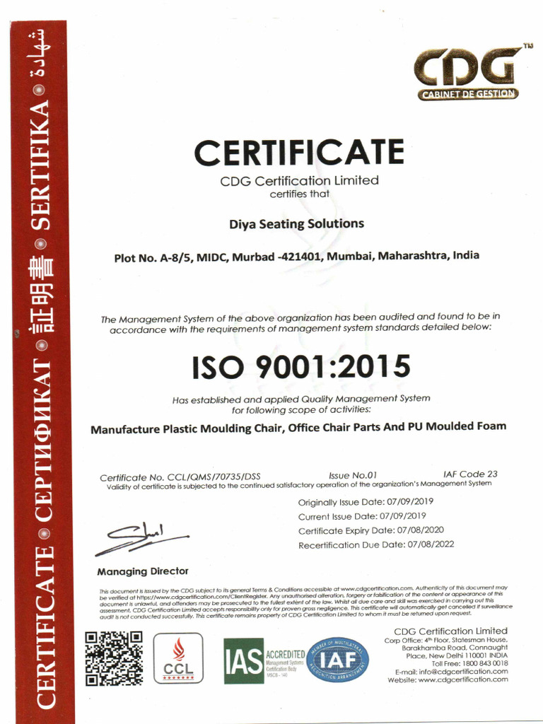 ISO Certificate | PDF