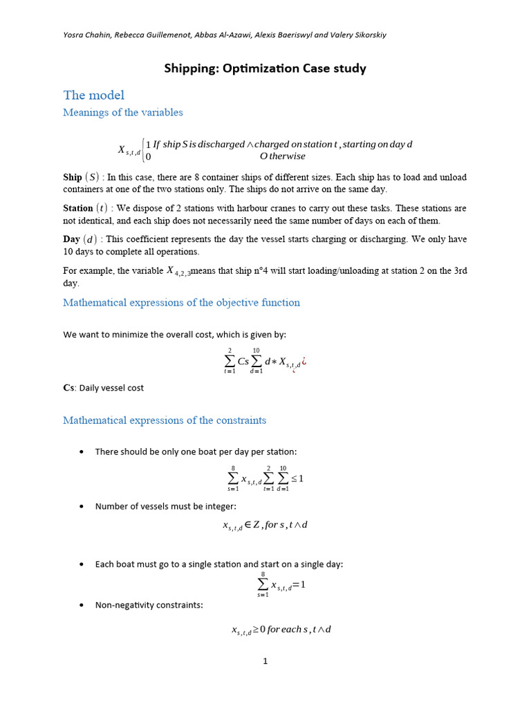 Shipping | PDF | Mathematical Optimization | Ships