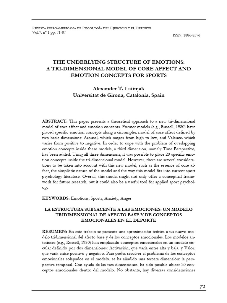 The Underlying Structure of Emotions A Tridimensional Mod-3967855 | PDF ...